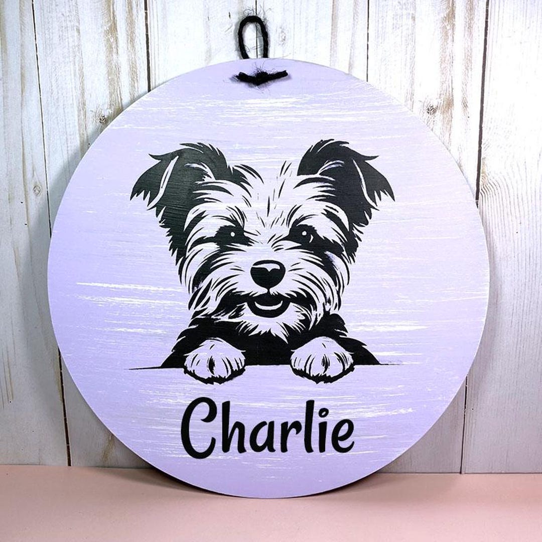 Painted Yorkie Sign Personalized Yorkshire Terrier Decor - Etsy