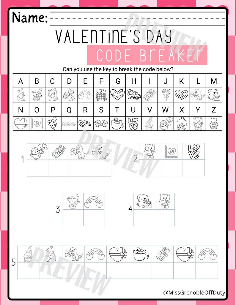 Valentine's Day Worksheet Activities | 1st, 2nd, 3rd Grade - Etsy