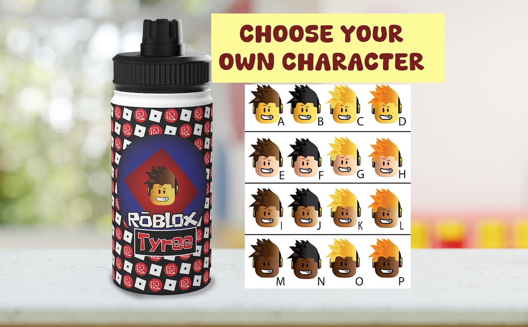 Personalized Roblox Avatar Water Bottle, Customizable Drink Cup, Robot ...