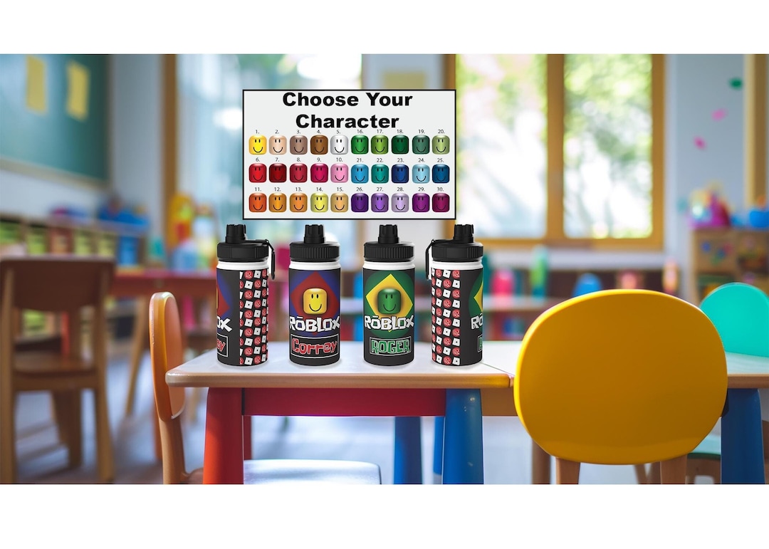 Roblox Customizable Avatar Water Bottle the Noob, Customizable Drink ...