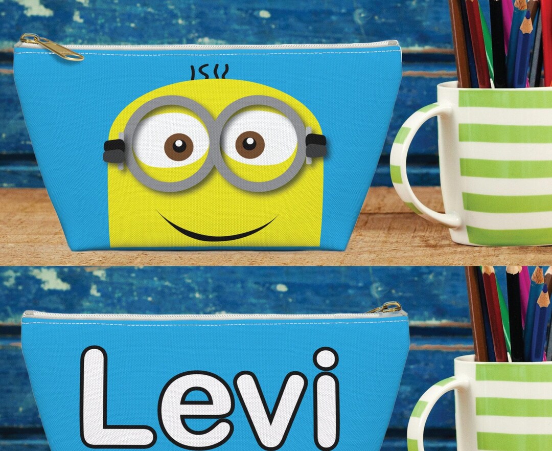Personalized Minion Pencil Pouch Cute Lunch Box Custom Name Bag Kids ...