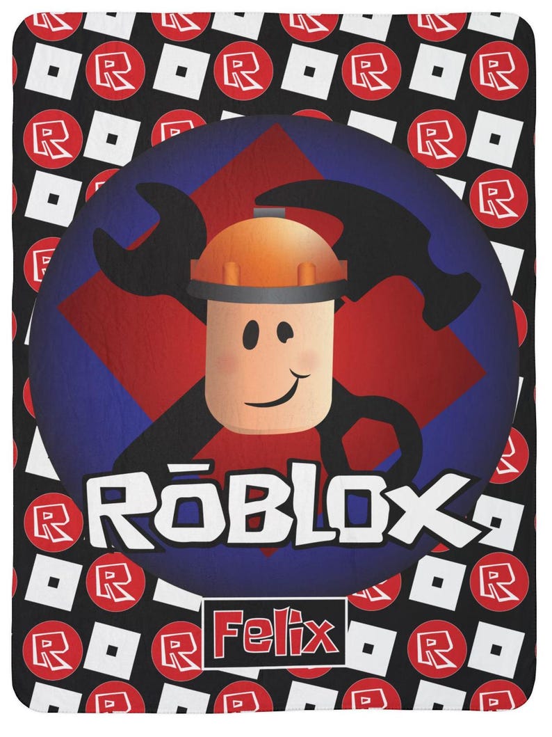 Roblox Custom Velveteen Blanket, the Builder, Personalized Game Bedding ...