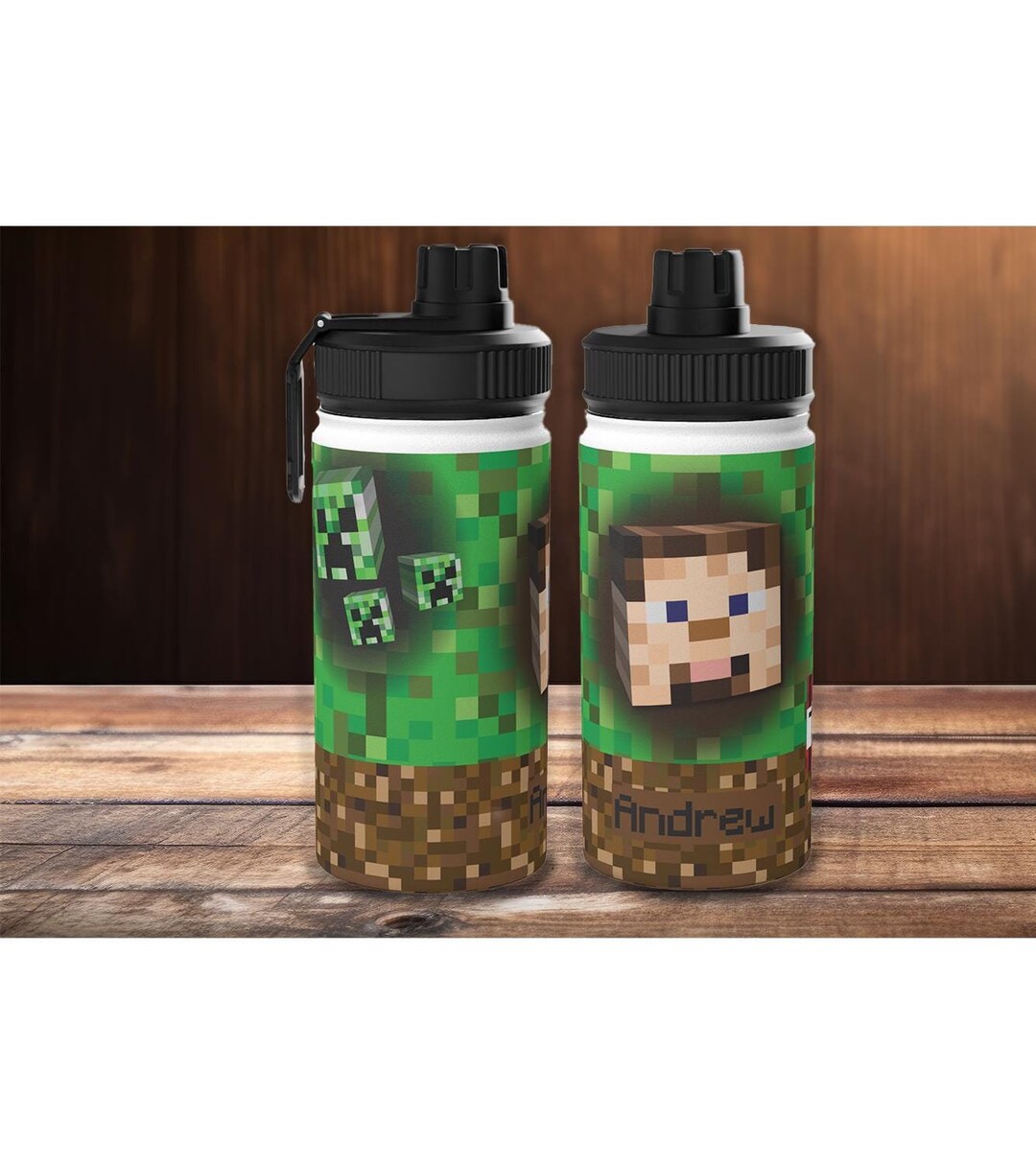 Customizable Minecraft Water Bottle, Gaming Minecraft Tumbler Wrap ...
