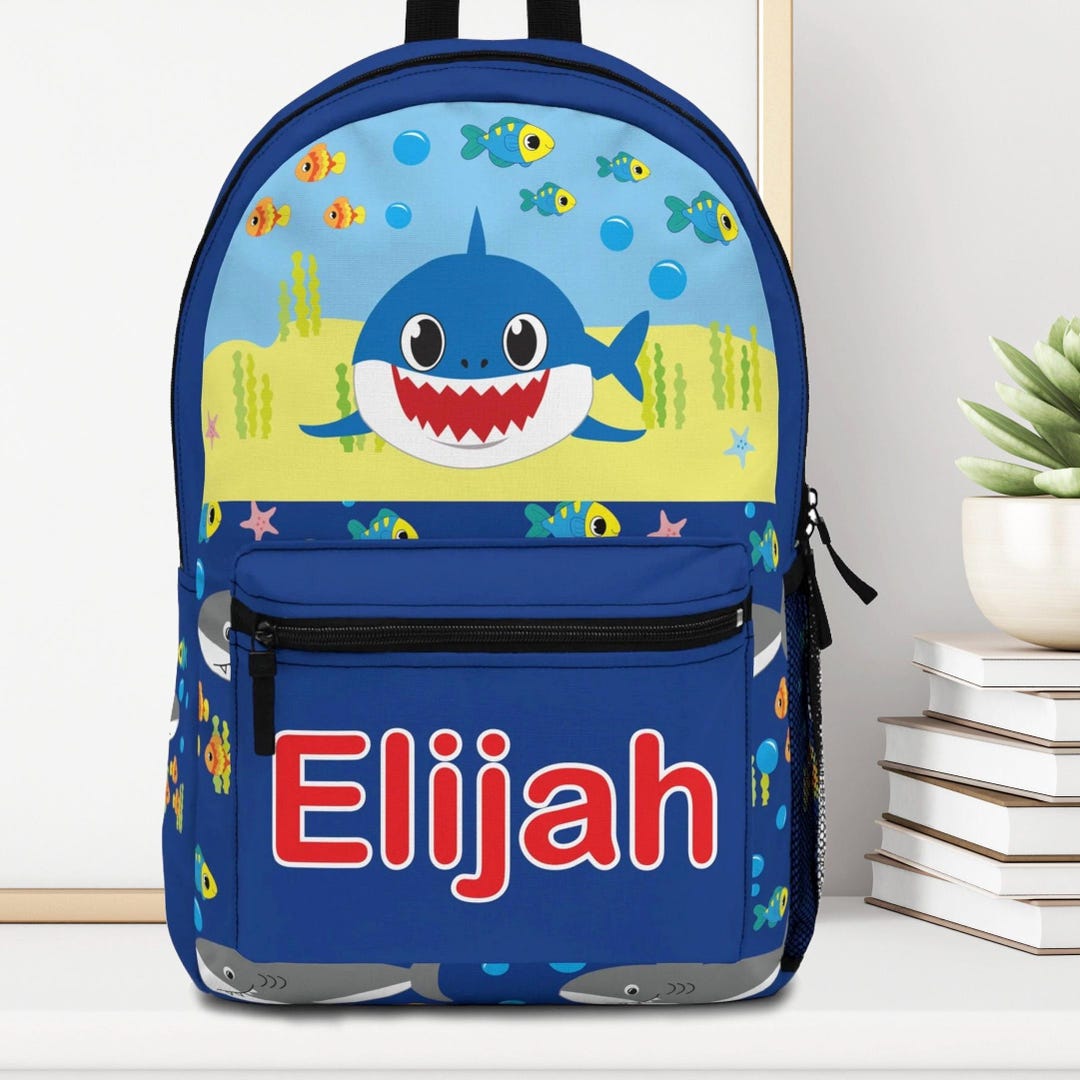 Baby Shark Backpack, Personalized Custom Boy Backpack, Toddler Backpack ...