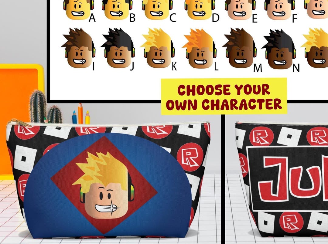 Roblox Customizable Avatar Pencil Bag, Personalized Robot Name and ...