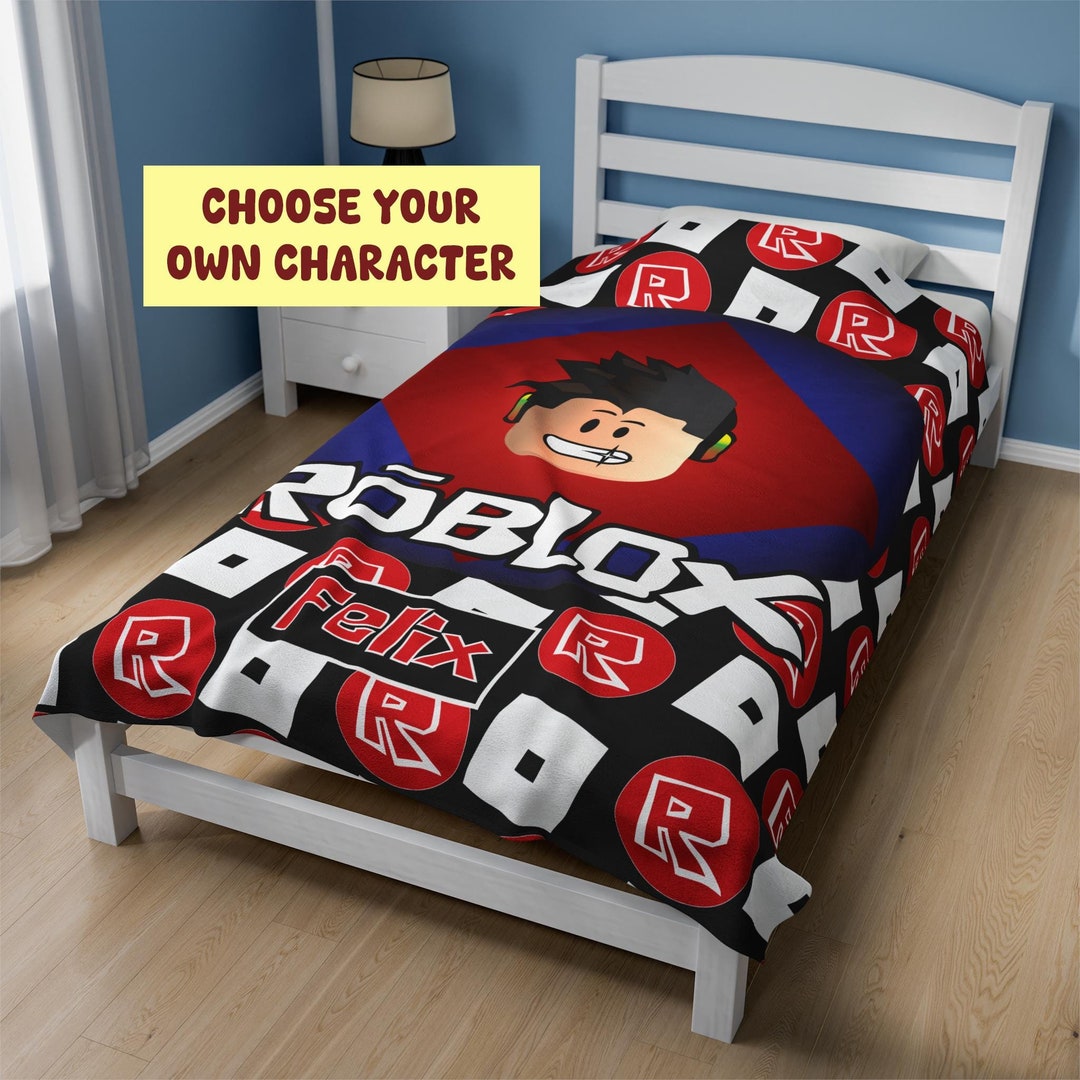 Roblox Game Custom Velveteen Blanket, Personalized Gamer Bedding, the ...