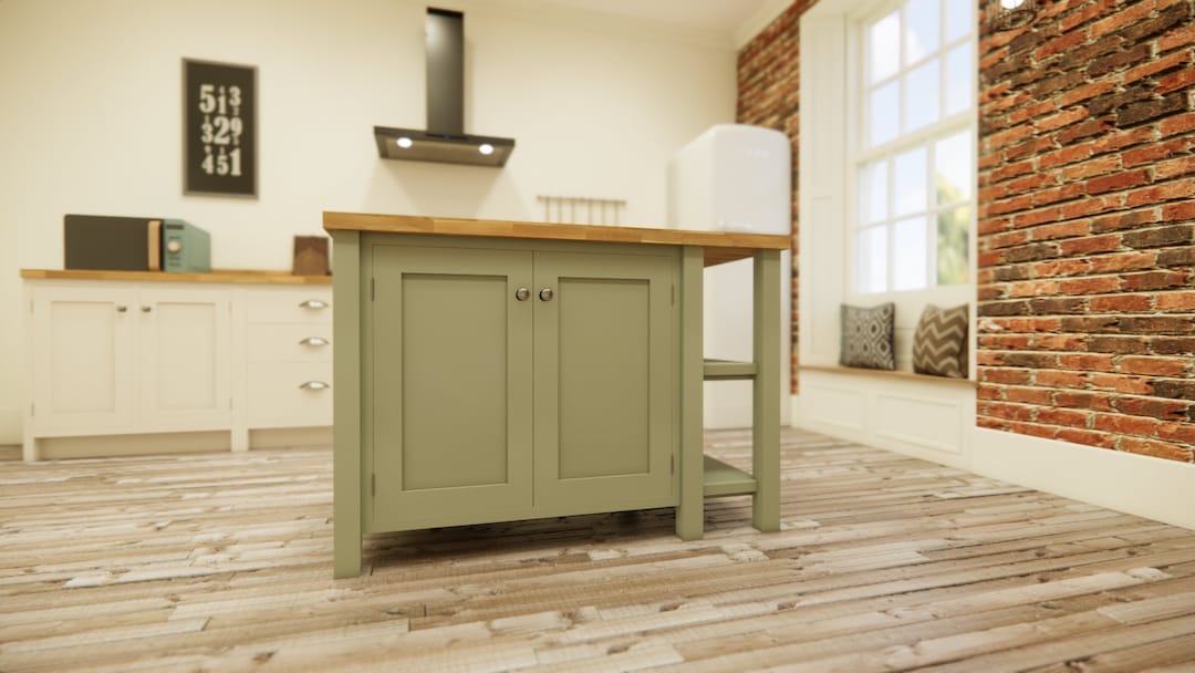 Bespoke Freestanding Kitchen Island With Shelves - Etsy UK