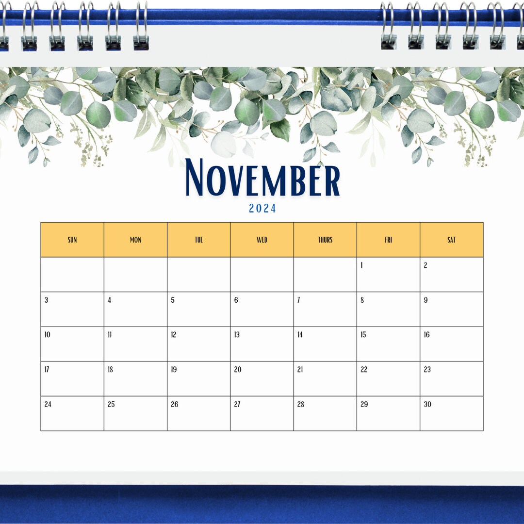 Printable and Editable November Calendar 2024 - Etsy