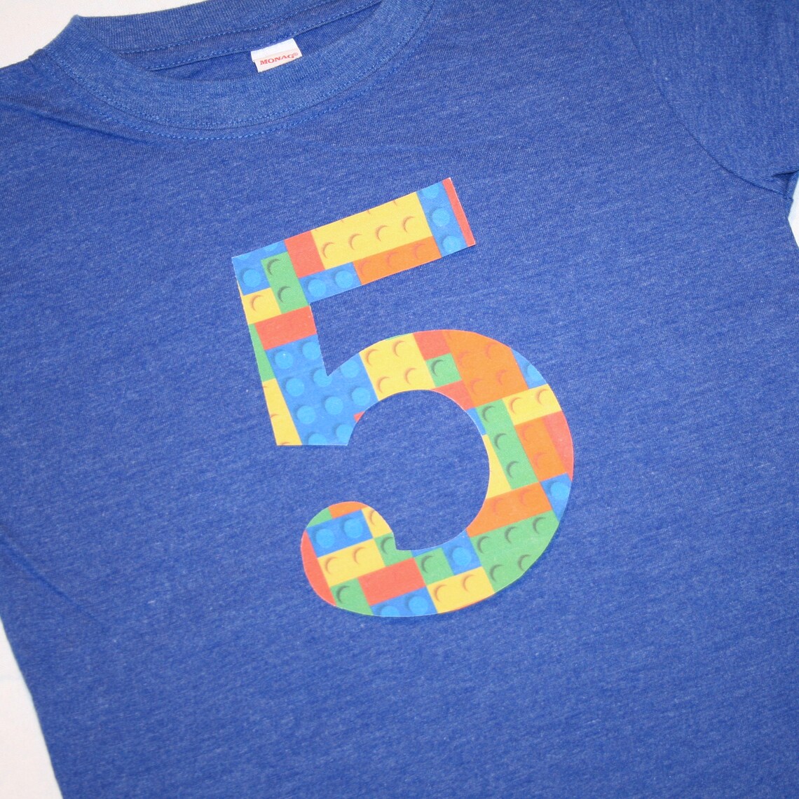 Boys Construction Block Birthday Shirt Number 5 Shirt Boy | Etsy