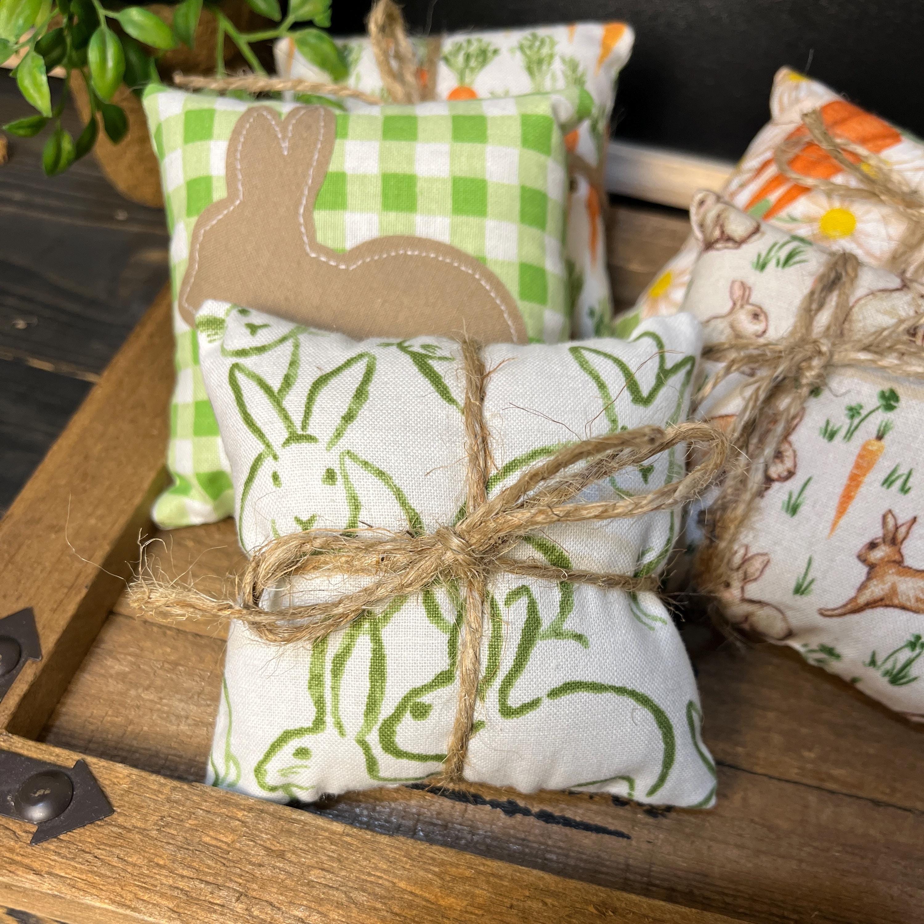 Easter Mini Pillows, 3.5" Plush Fabric Pillows, Farmhouse Dough Bowl ...