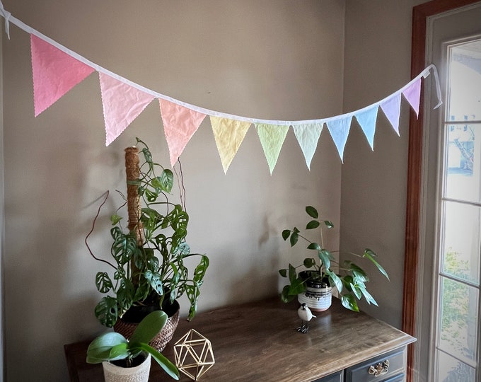 Pastel Rainbow Flag Banner Pastel Rainbow Party Banner Pastel Rainbow ...