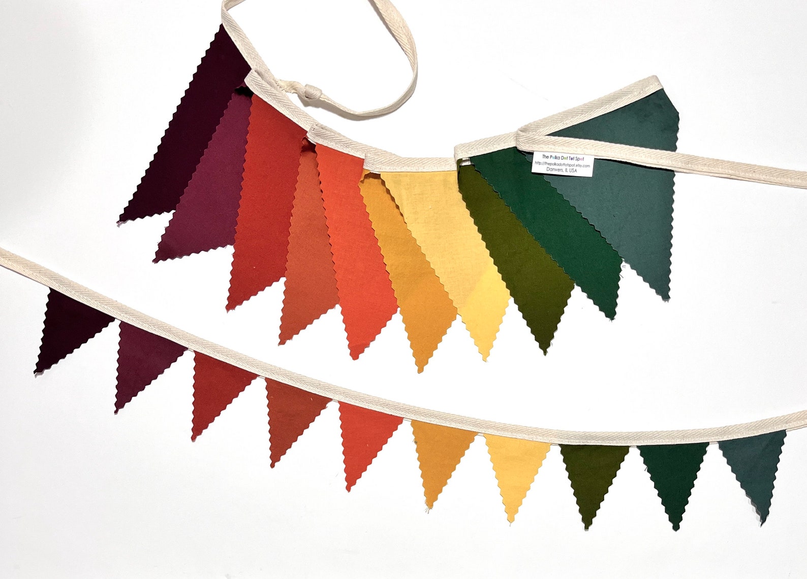 Boho Rainbow Bunting Banner, Fabric Pennants, Bedroom Decor, Triangle ...