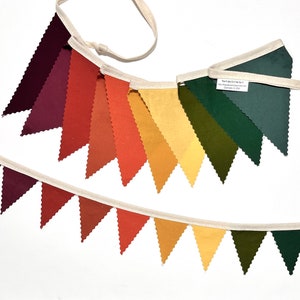 Boho Rainbow Bunting Banner, Fabric Pennants, Bedroom Decor, Triangle ...