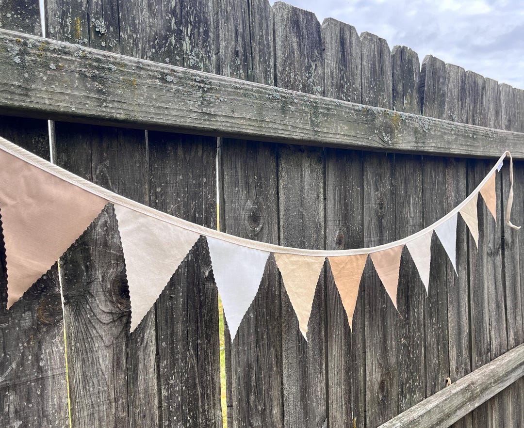 Neutral Pennant Bunting, White, Cream ,beige, Tan, Rustic Wedding ...