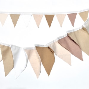 Banderines de banderines neutros, de color liso, blanco, crema, beige ...