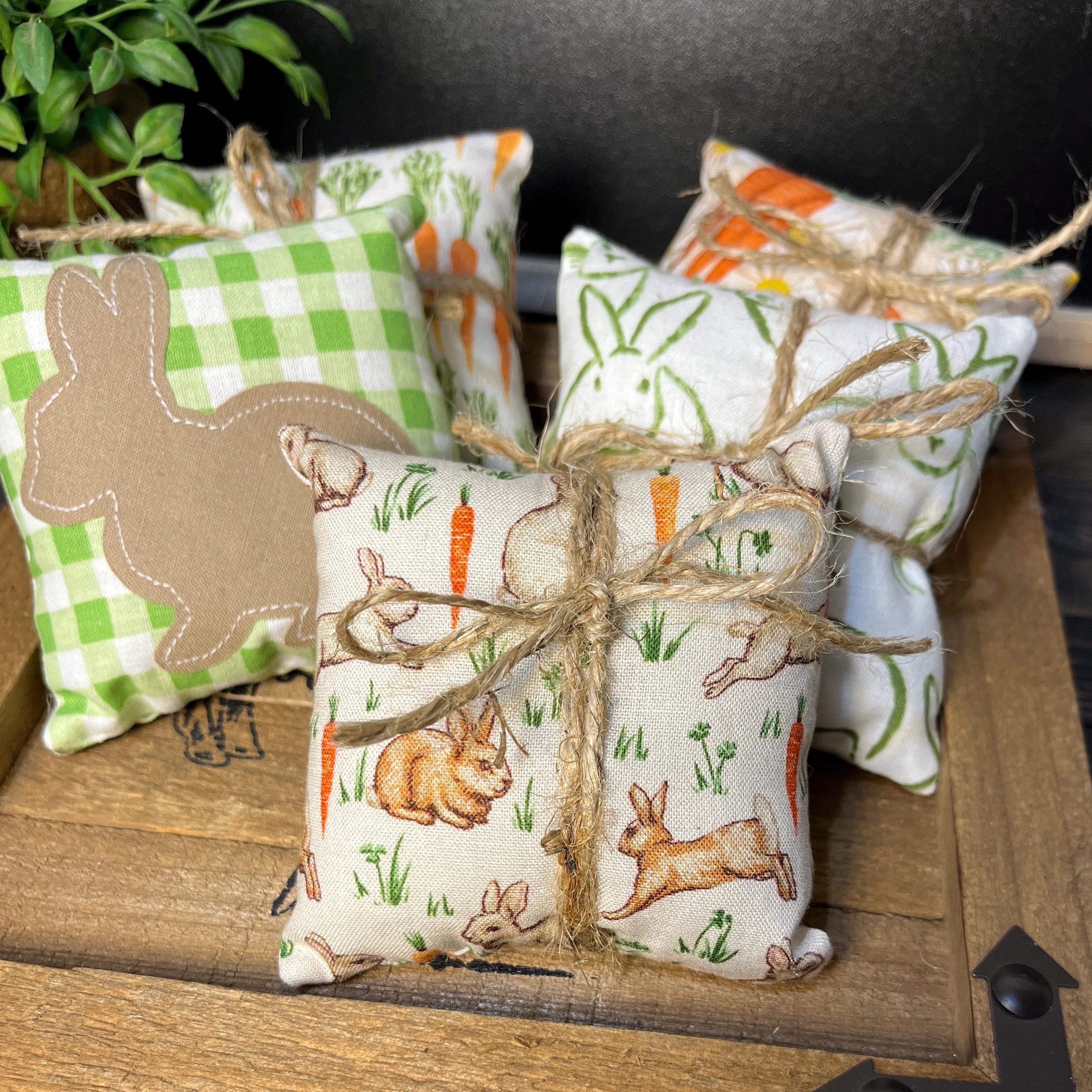 Easter Mini Pillows, 3.5" Plush Fabric Pillows, Farmhouse Dough Bowl ...