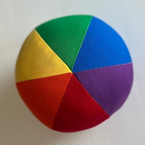 Primary Colors Rainbow Fabric Ball, Cloth Ball, Handmade Kids Toy ...