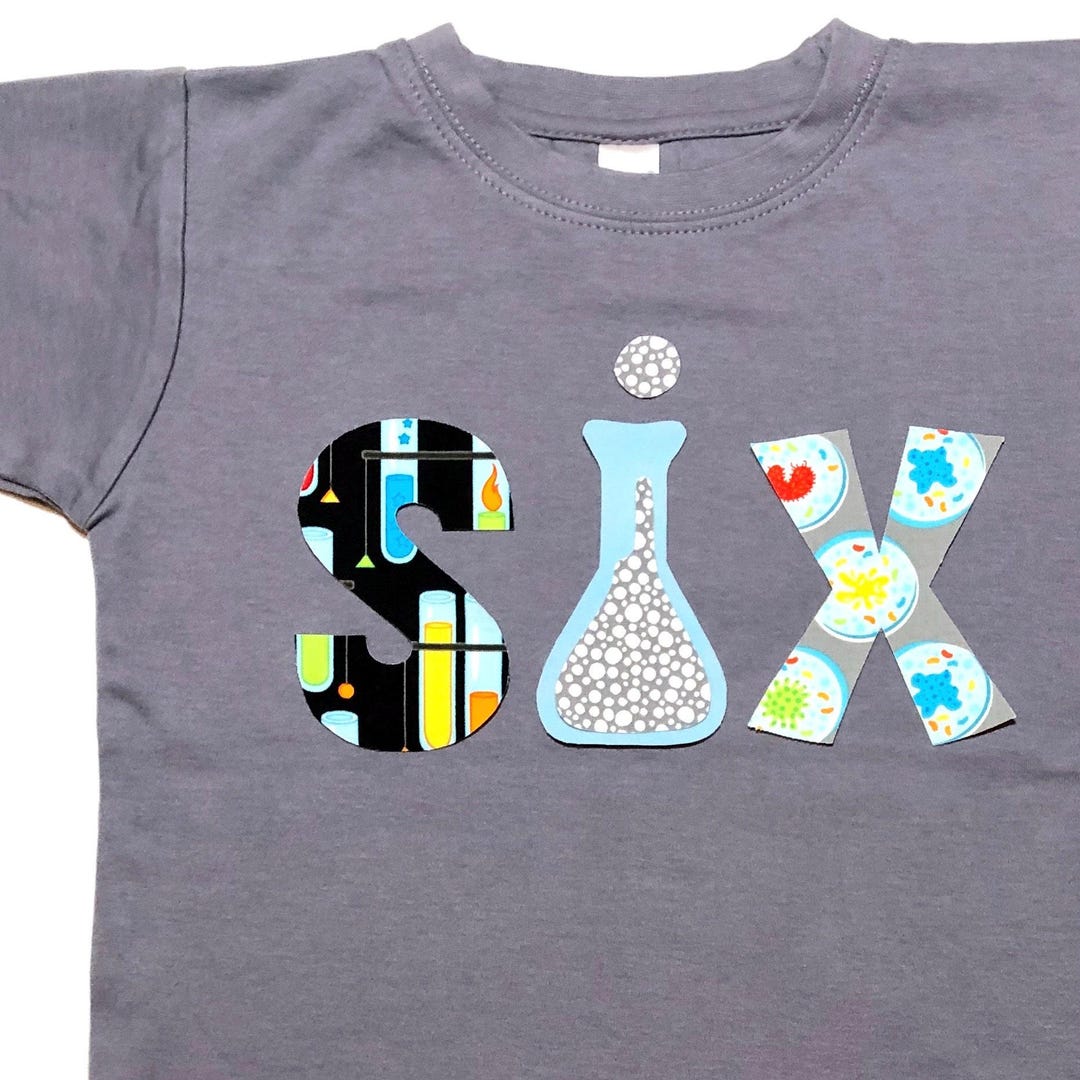 Science Lab Birthday Shirt, Chemistry T-shirt, Boys Six Tee, Test Tubes ...