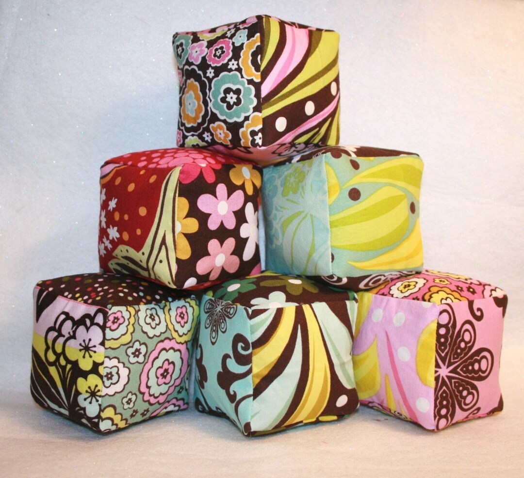 Fabric Blocks Set, Chocolate Lollipop, Large Block Set, Baby Girl Gift ...