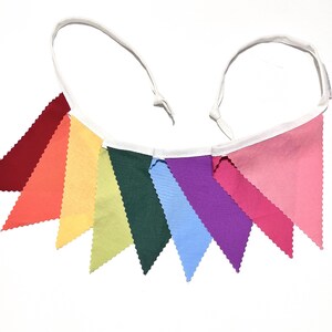 Bright Rainbow Pennant Bunting, Fabric Banner, Birthday Decor, Bedroom ...