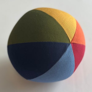 Primary Colors Rainbow Fabric Ball, Handmade Kids Toy, Stuffed Cloth ...