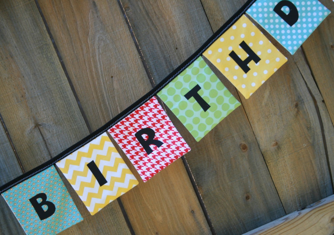 HAPPY BIRTHDAY Banner Reusable Birthday Banner Red Blue - Etsy