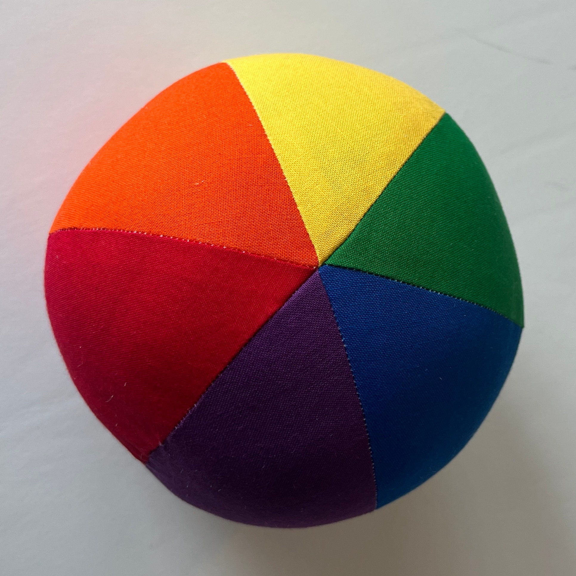 Primary Colors Rainbow Fabric Ball, Cloth Ball, Handmade Kids Toy ...