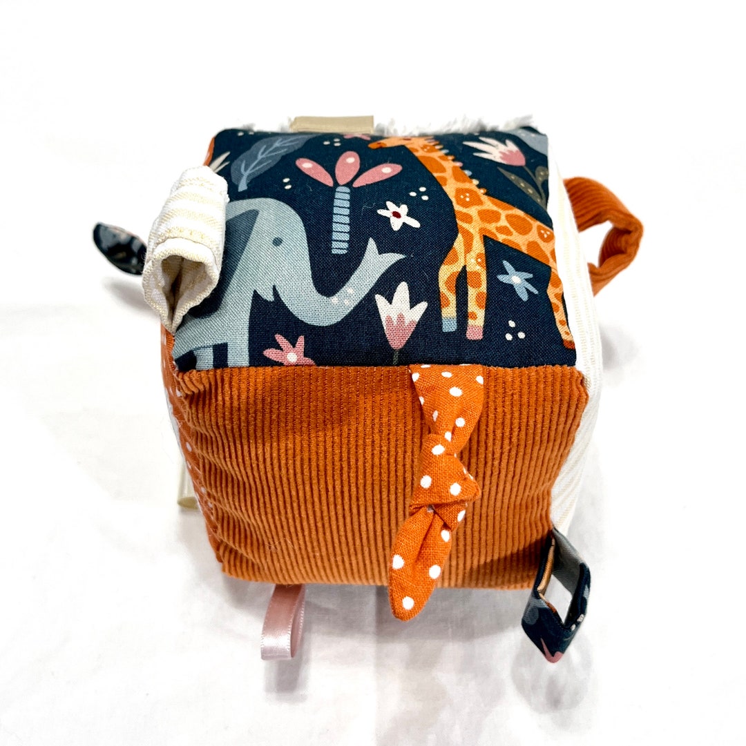 Safari Animals Sensory Block, Baby Toy, Activity Cube, Shower Gift ...