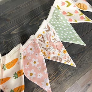 Easter Pennant Bunting, Pastel Fabric Banner, Old World Vintage Design ...