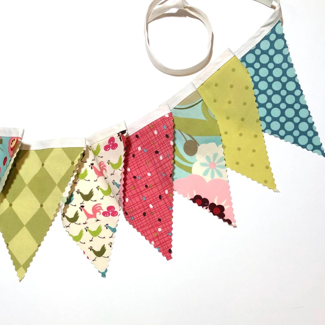 Spring Pennant Banner, Farmhouse Floral Easter Decoration, Girls ...