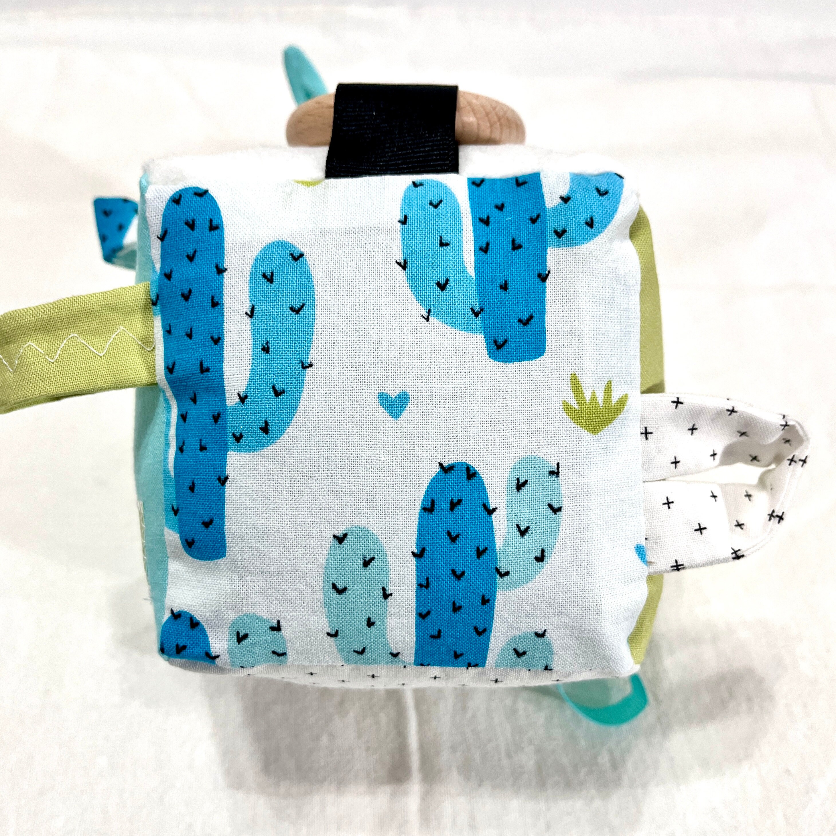 Cactus Sensory Block, Cacti Fabric Activity Cube, Unisex Baby Shower ...