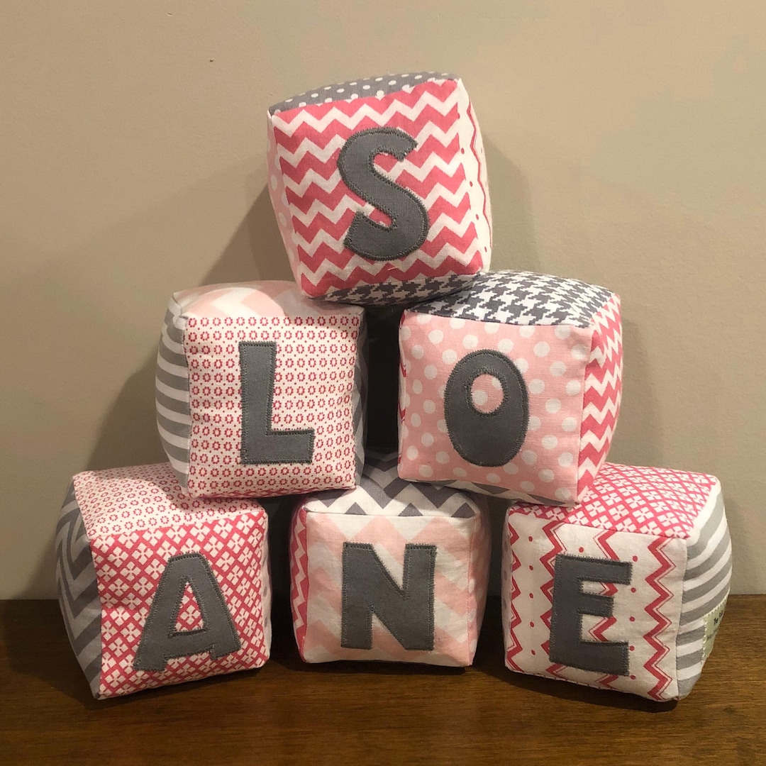 Personalized Baby Name Blocks, Newborn Girl Shower Gift, Nursery Shelf ...