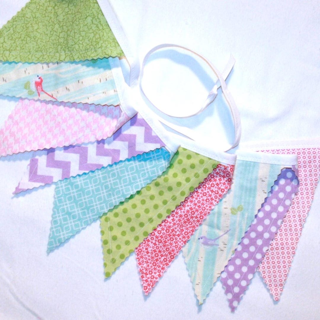 Pastel Pennant Banner, Easter Decor, Spring, Triangle Bunting, Green ...