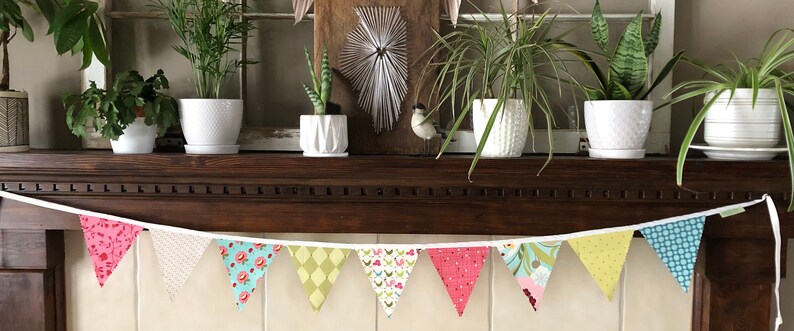 Spring Pennant Banner, Farmhouse Floral Easter Decoration, Girls ...