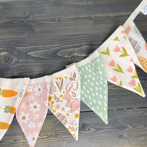 Easter Pennant Bunting, Pastel Fabric Banner, Old World Vintage Design ...