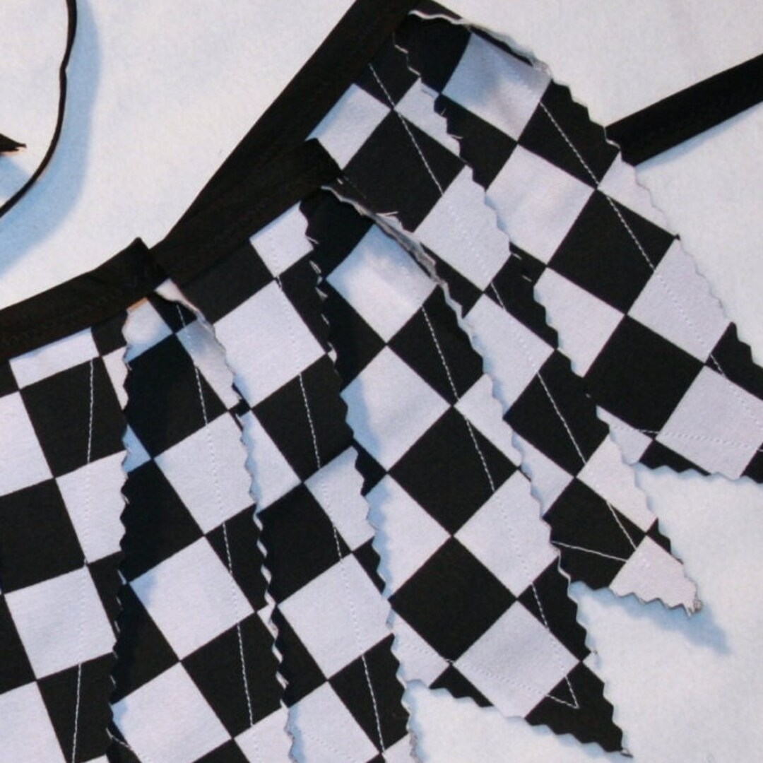 Racing Check Pennant Bunting, Race Car Bunting, Black White Check, Boys ...
