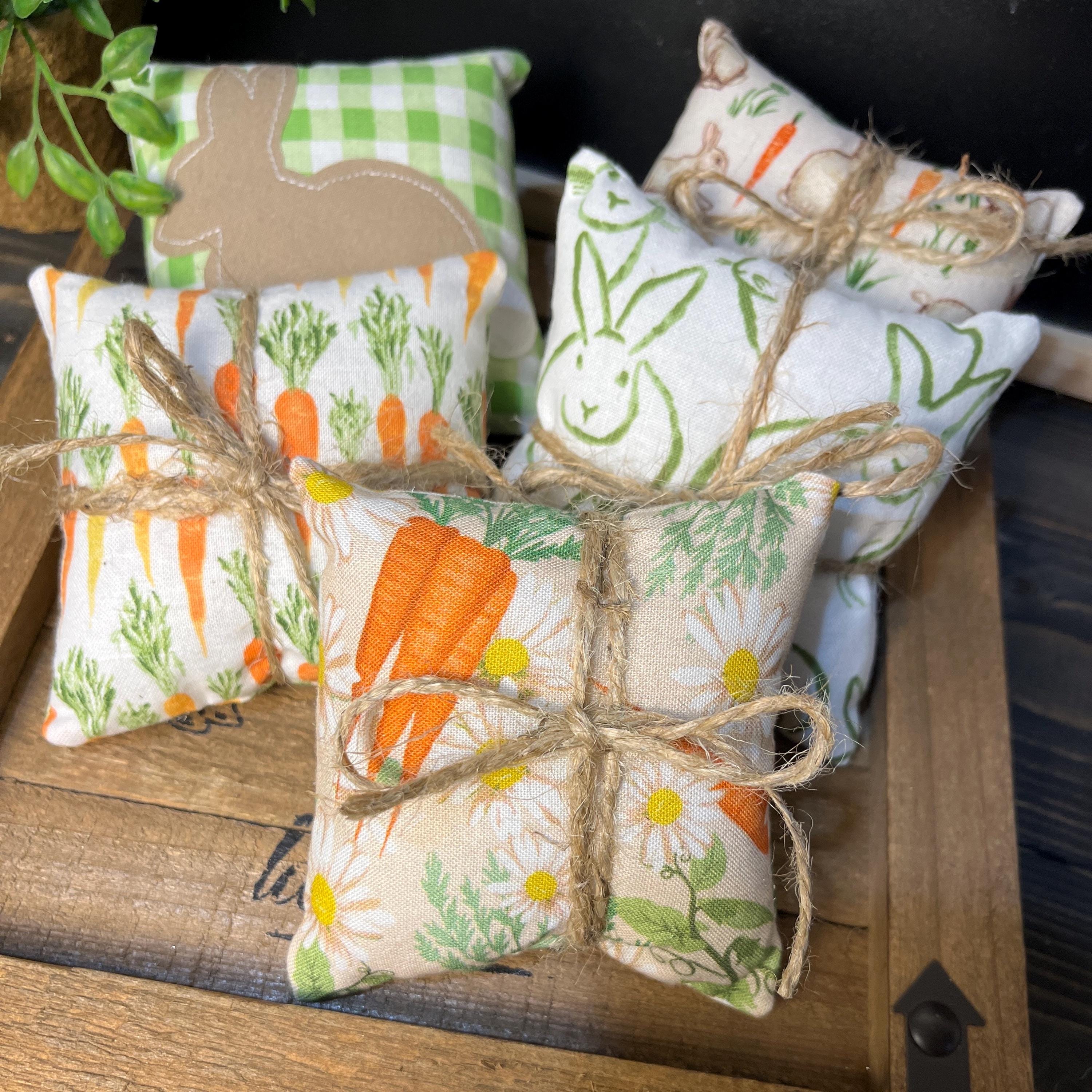 Easter Mini Pillows, 3.5" Plush Fabric Pillows, Farmhouse Dough Bowl ...