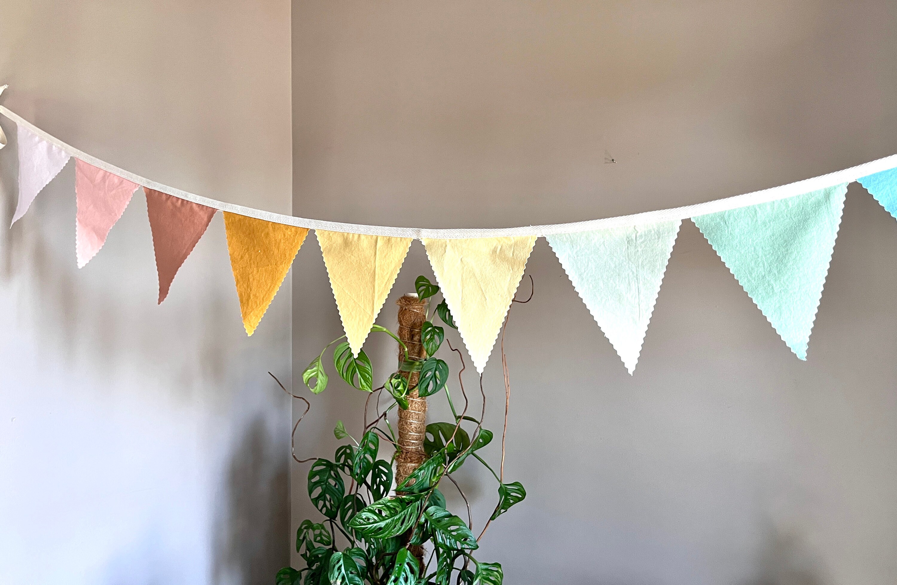 Boho Rainbow Pennant Bunting, Fabric Banner, Birthday Garland, Nursery ...