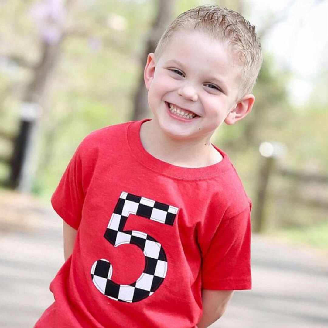 Race Car Birthday Shirt, Boys 5th Birthday Shirt, Number 5 Shirt, Black ...