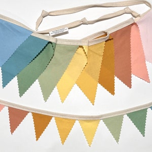 Boho Rainbow Pennant Bunting, Fabric Banner, Birthday Garland, Nursery ...