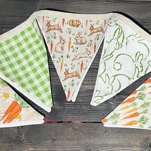 Easter Pennant Bunting, Handmade Fabric Banner, Country Farmhouse Decor ...