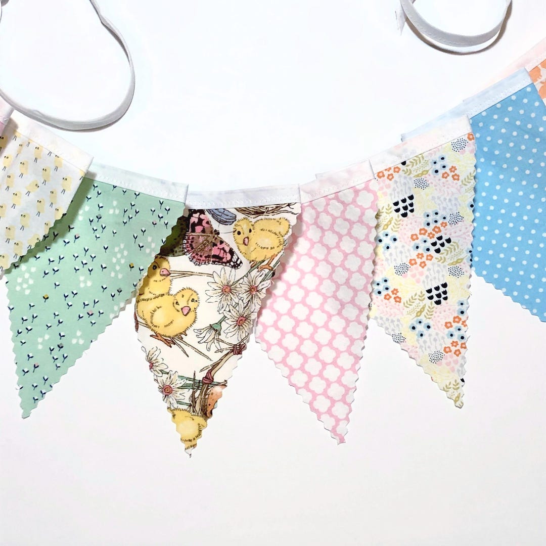 Easter Bunting Banner, Happy Easter Sign, Church Decor, Pastel Fabric ...