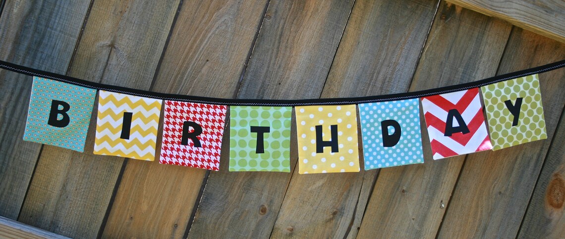 HAPPY BIRTHDAY Banner Reusable Birthday Banner Red Blue - Etsy