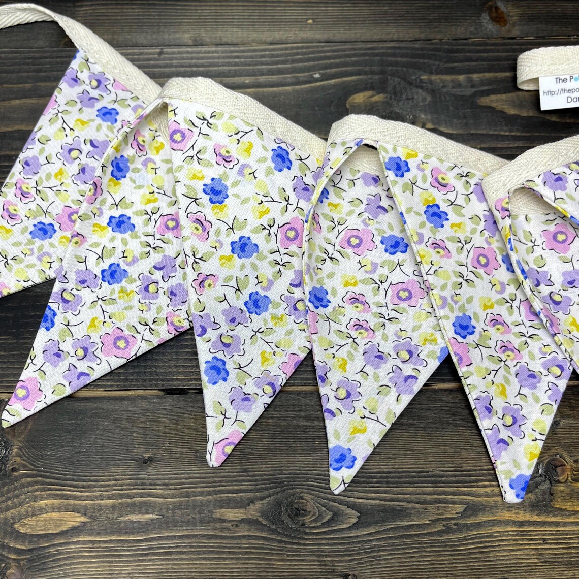Spring Floral Pennant Banner, Liberty of London Handmade Fabric Bunting ...
