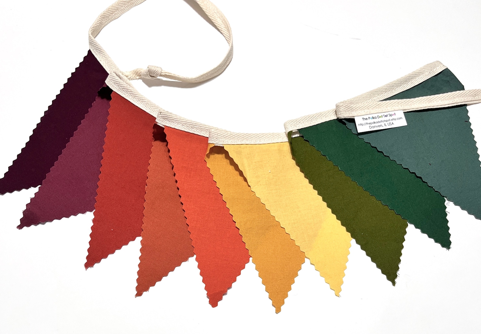 Boho Rainbow Bunting Banner, Fabric Pennants, Bedroom Decor, Triangle ...