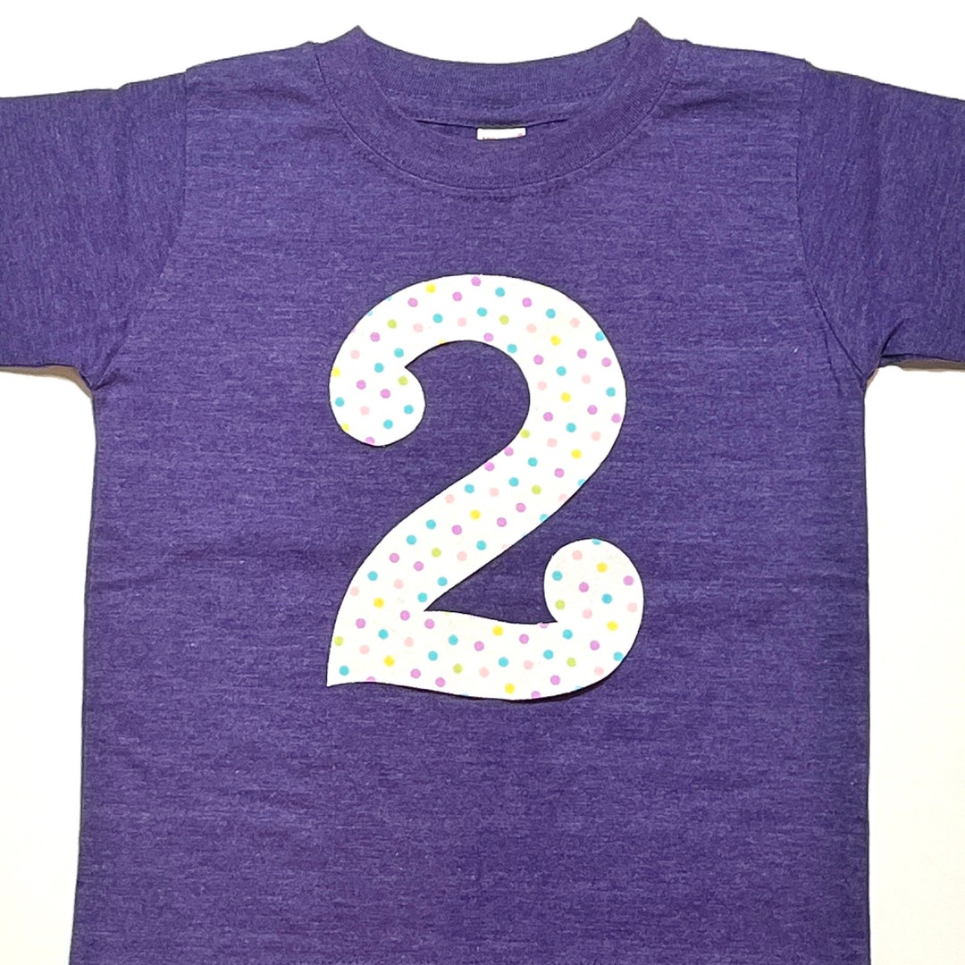 Confetti Birthday Shirt, Girls Number 2 Shirt, Simple Bday Shirt ...