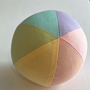 Pastel Rainbow Fabric Ball, Girls Cloth Ball, Handmade Kids Toy, Jingle ...