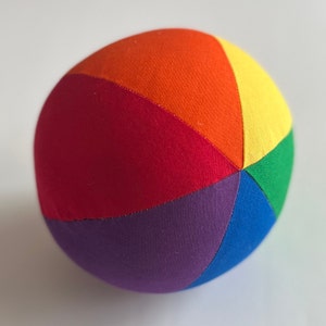 Primary Colors Rainbow Fabric Ball, Cloth Ball, Handmade Kids Toy ...