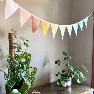 Boho Rainbow Pennant Bunting, Fabric Banner, Birthday Garland, Nursery ...