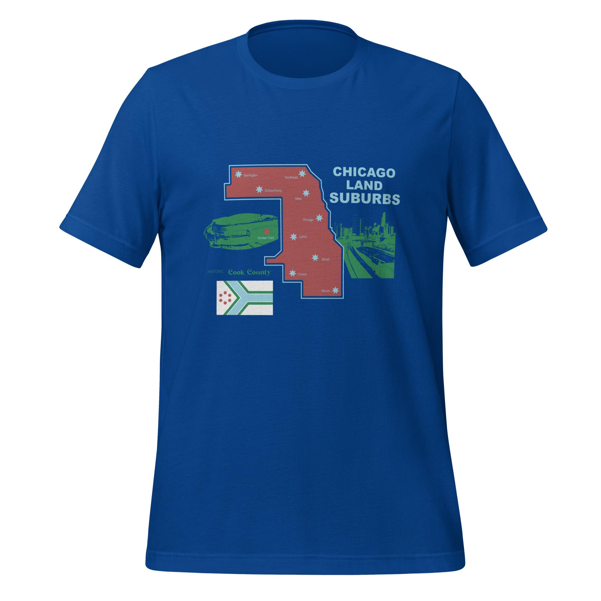 Chicago Suburbs Cook County Map - Soft Tshirt - Chicago Gift - Illinois ...